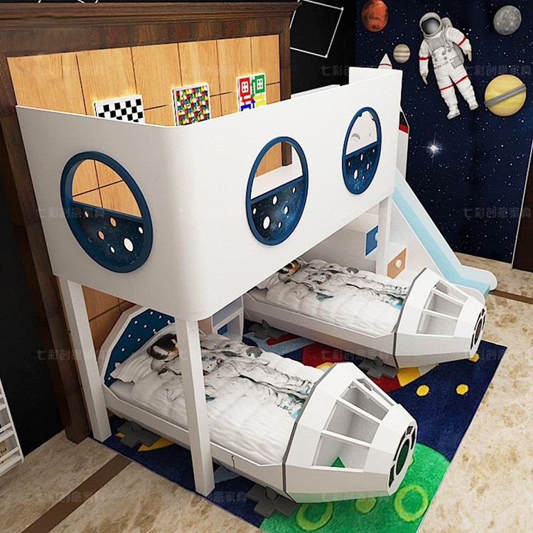 Universe Spaceship Bed Airplane Theme Bed Solid Wood Children's Bed ...