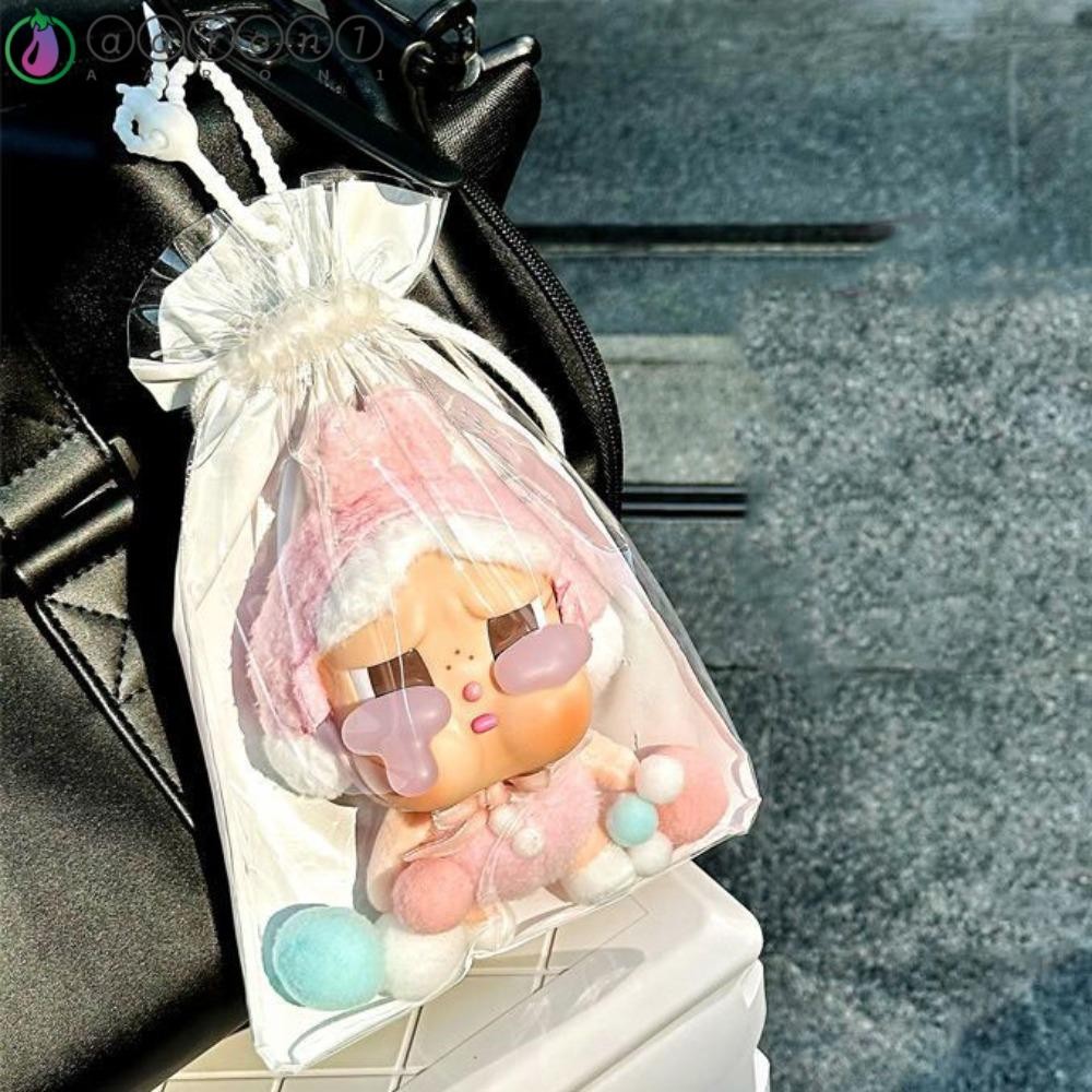AARON1 17cm Labubu Doll Bag, PVC Dust-proof Labubu Display Bag, Labubu ...
