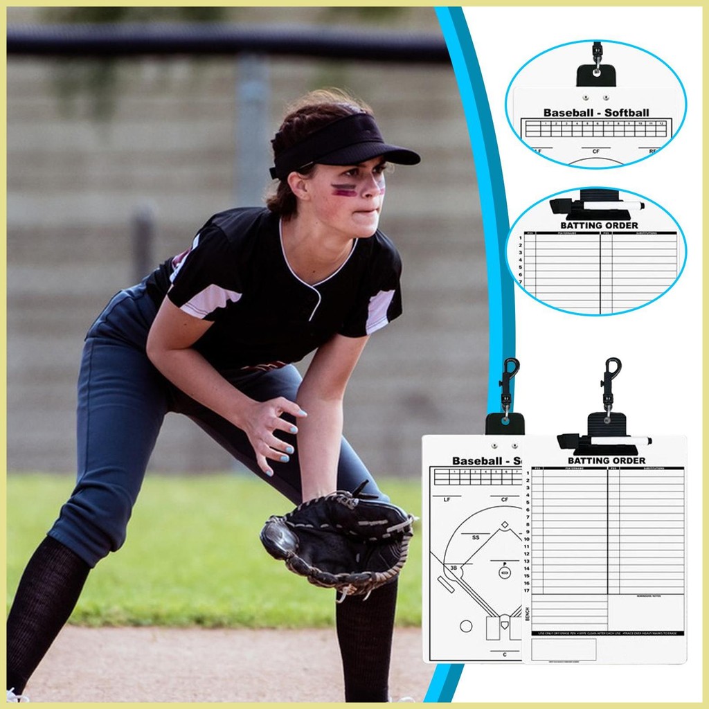 Baseball Lineups Board For Dugout Double-Sided Baseball Clipboard With ...