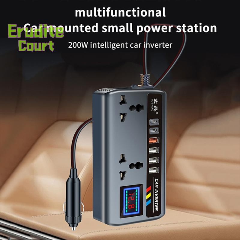 [EruditeCourtS] Car Inverter Power Adapter 12V/24V To DC220V 200W ...