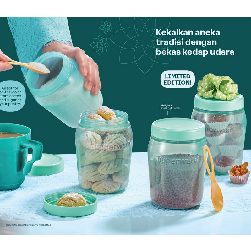 Tupperware Universal Jar 550ml Raya 2024 1Set 4pcs ( Green / Hijau ...