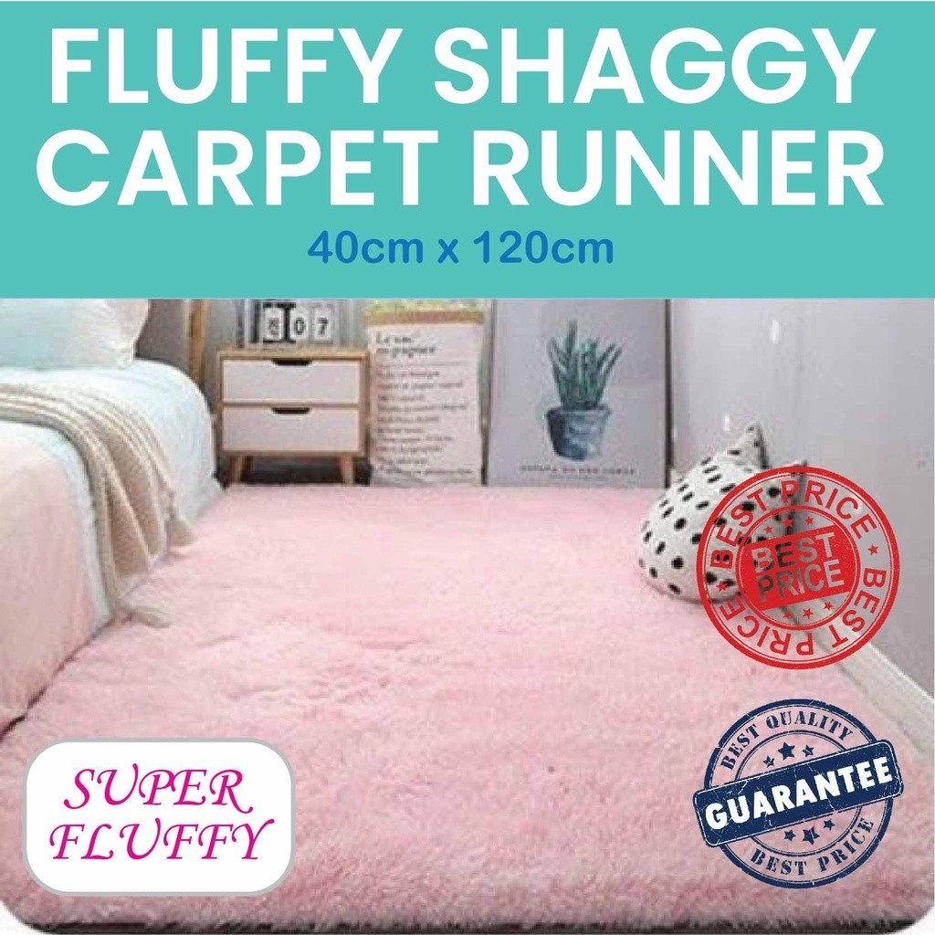 Fluffy Shaggy Carpet Runner 40cm x 120cm(PLAIN)/Thickness 50mm/Floor ...