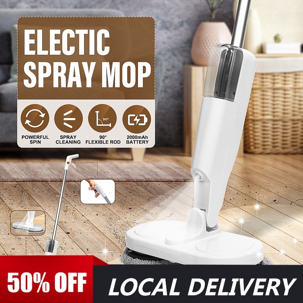 White/Green Electric Mopping Handheld Mop Water Spray Mop Cordless ...