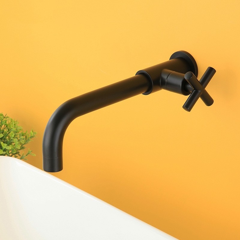 Outdoor Garden Spout, Mop Pool Tap, Matte Black, Waterfall Flow, Single ...