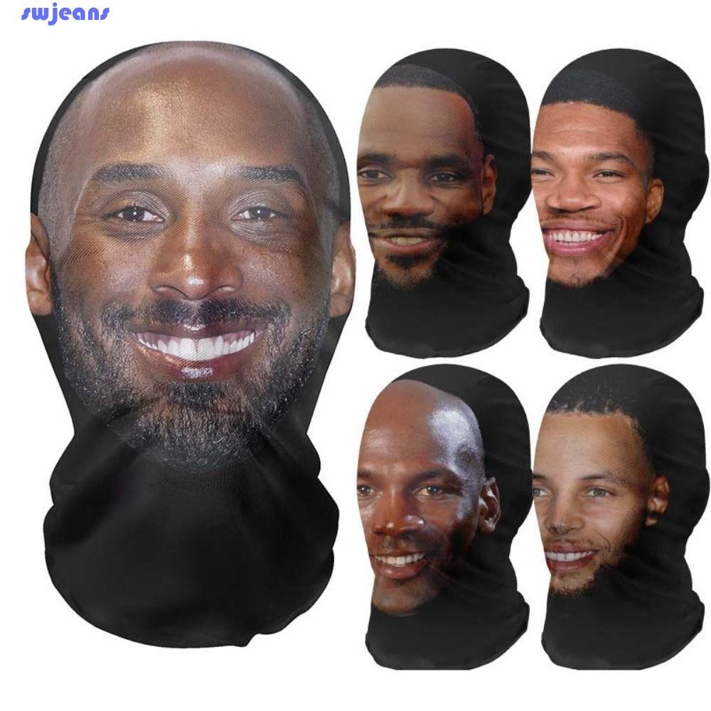 SWJEANS 3D Seamless Mask, Funny Face Printed Head Scarf 3D Printed Face ...