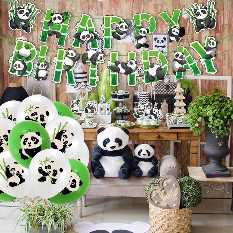 Giant Panda Theme Birthday Party Balloon 12-Inch Giant Panda Latex ...