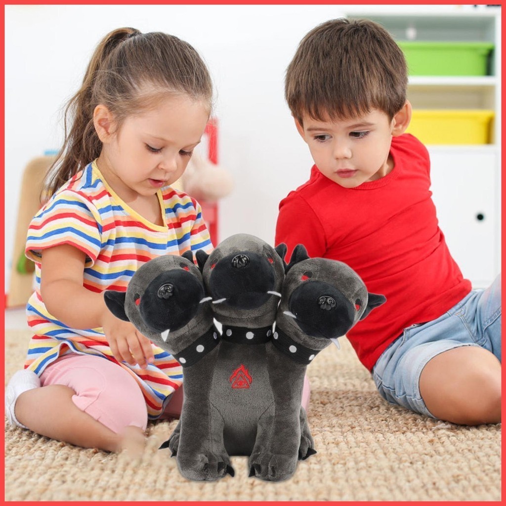 Cartoon Hades Cerberus Plush Toy Three Heads Dog Doll Pillow Stuffed ...