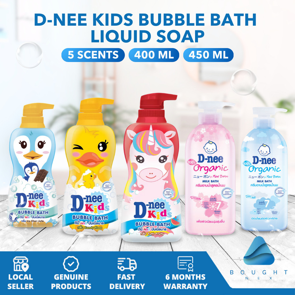 D-nee Kids Bubble Bath Liquid Soap - 400ml/450ml, Natural, Creamy, High ...