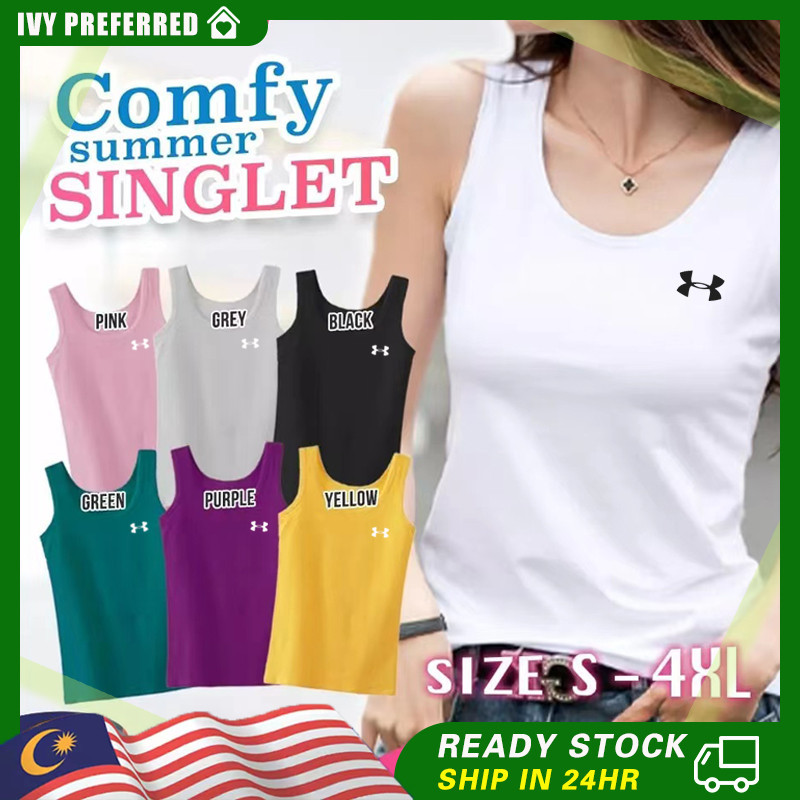Women Singlet Summer Comfy Sleeveless Camisoles Gym Fitness Inner Tank ...