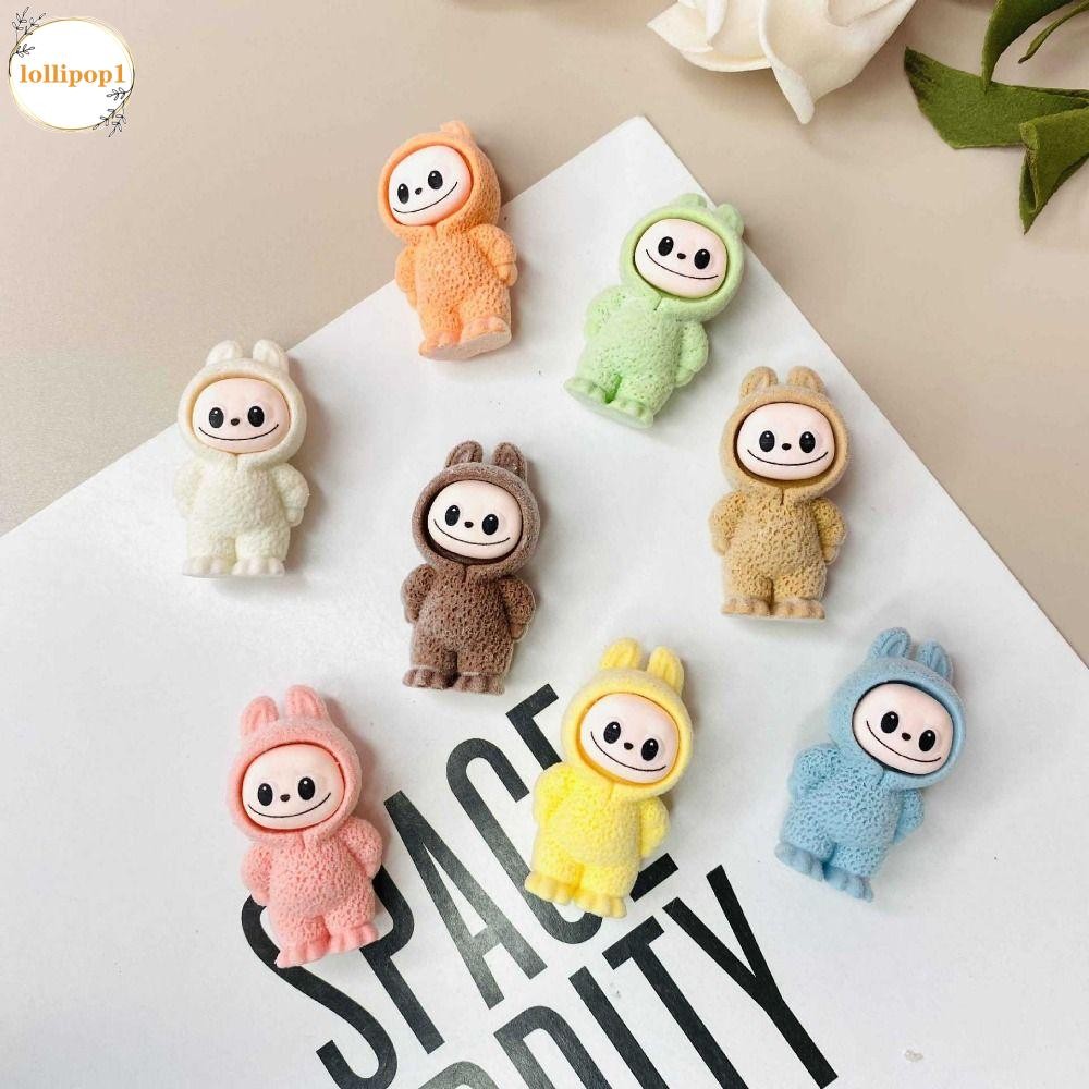 LOLLIPOP1 Flocking Labubu Dolls, Mini Cartoon Cartoon Flocking Labubu ...