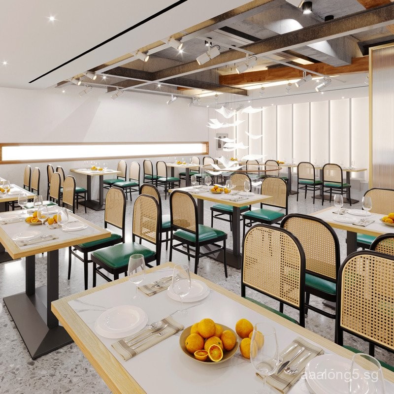 Southeast Asian Rattan Dining Chair Hotel Coffee Western Restaurant ...