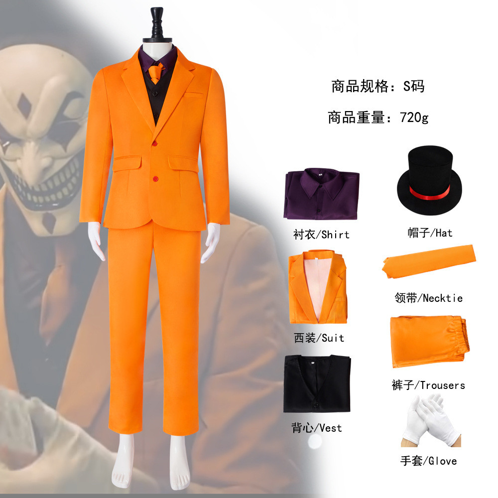 Movie Deadly Joker cos costume Halloween Horror Character Horror Joker ...