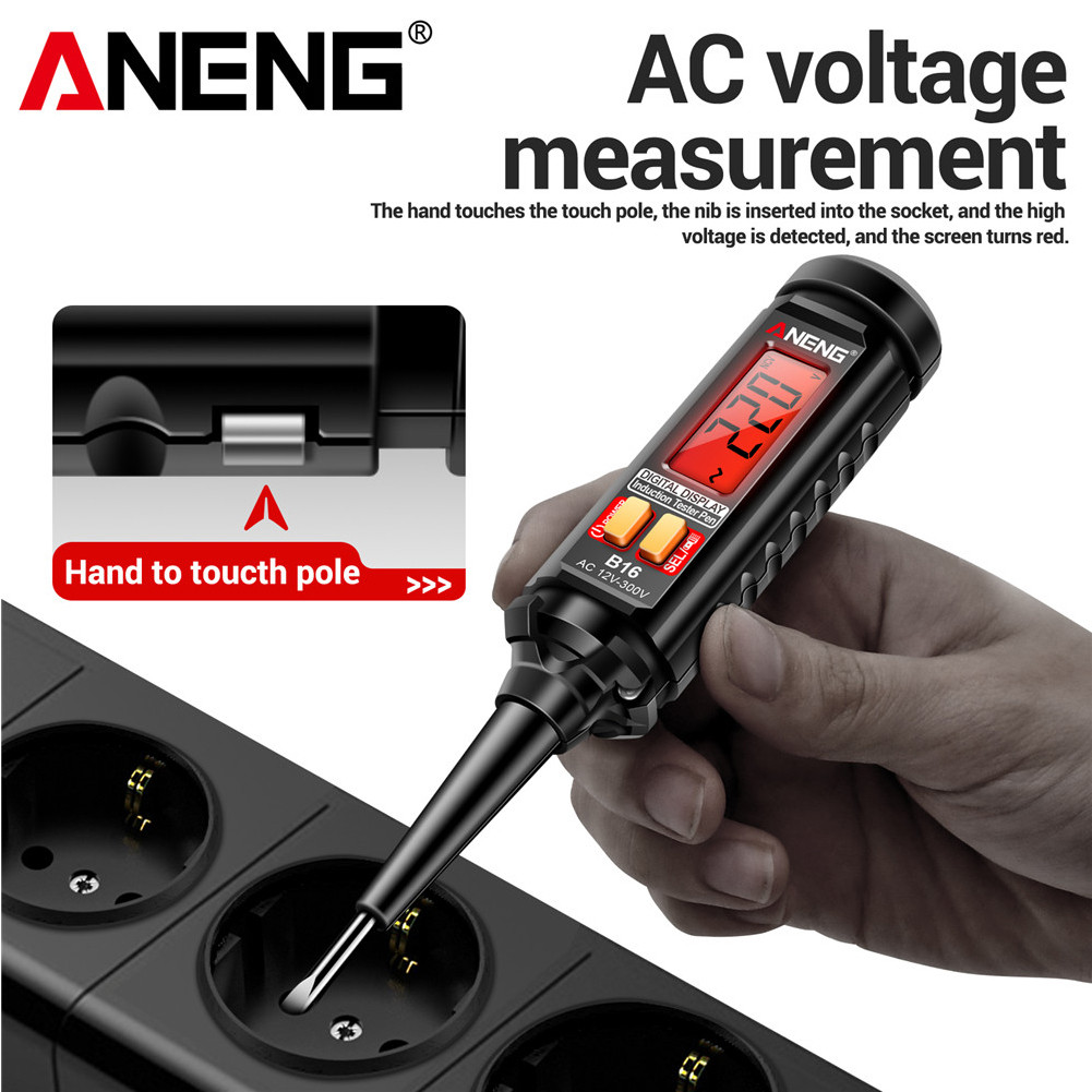 AC 12V-300V Non-Contact Voltage Detector Digital Electrical Pen Live ...