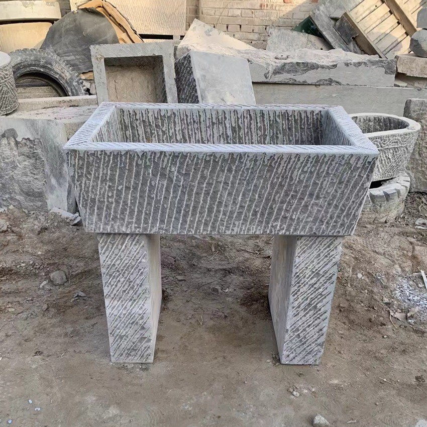 ST/ European Outdoor Engraved Stone Wash Basin Courtyard Granite ...