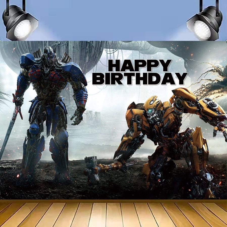 Transformers Birthday Backdrop Banner for Photography Kids Baby Shower ...