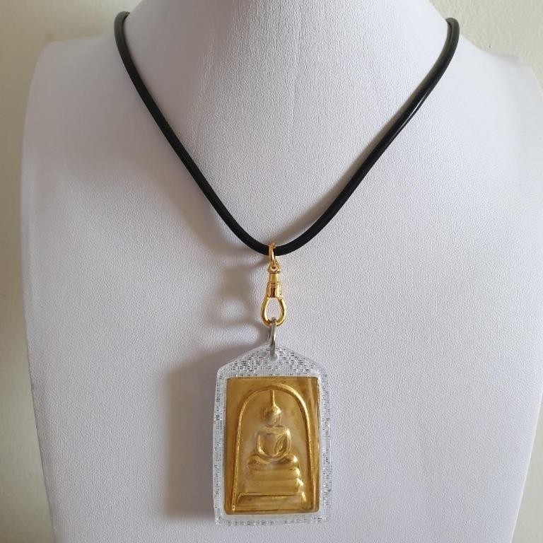 Thai Amulet Accessories: Elastic Rubber Black Necklace Band with 1 Ah ...