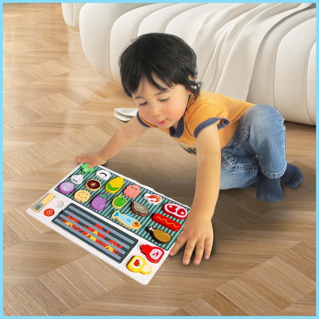 BBQ Grill Playset for Kids Child BBQ Pretend Toy Barbecue Roast Skewers ...