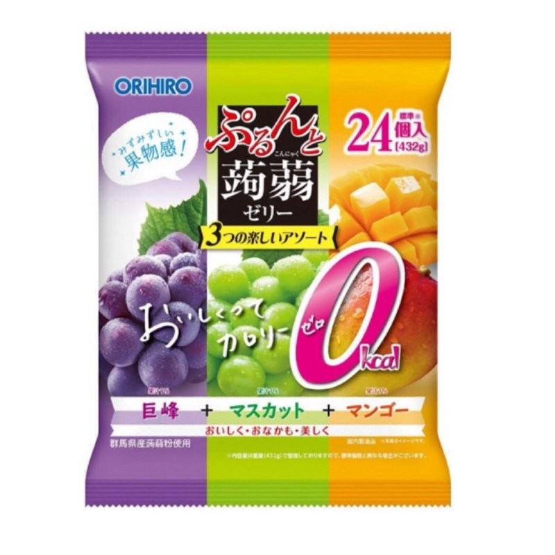 ORIHIRO Puran and Konjac Jelly Packets Large Bag Zero Calorie Kyoho ...