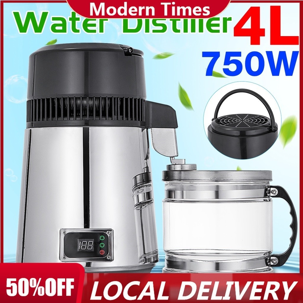750W Stainless Steel Electric Water Distilled Machine Digital Display ...