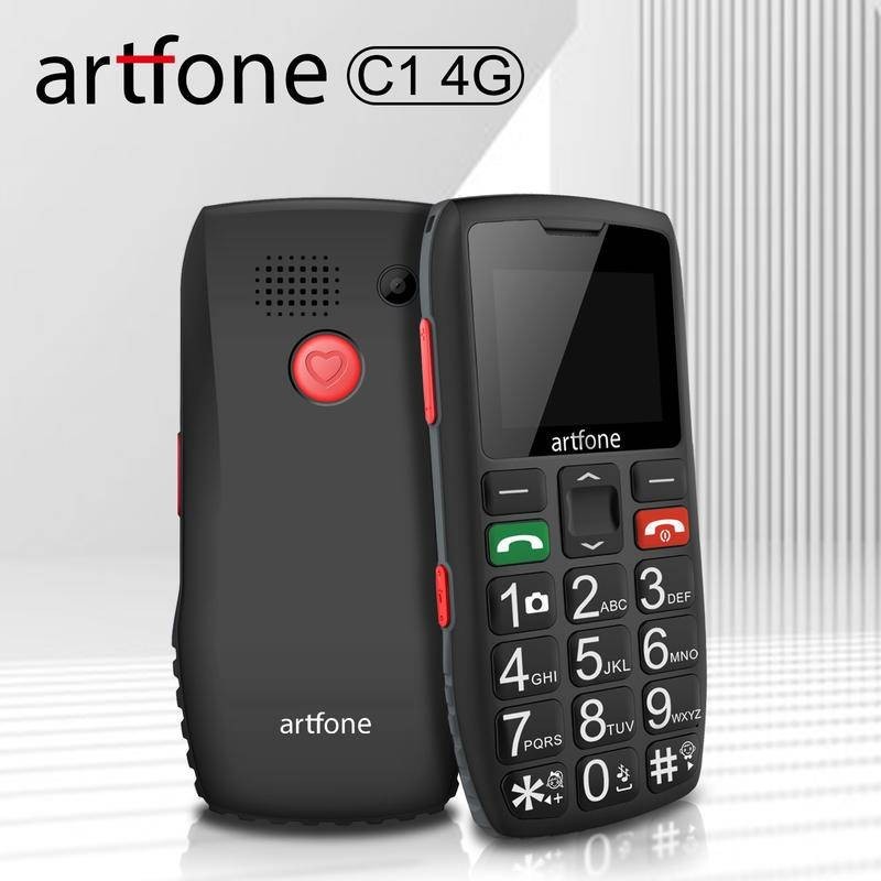 artfone C1 4G Big Button mobile phone for elderly, unlocked easy to use basic senior phones, SIM ...
