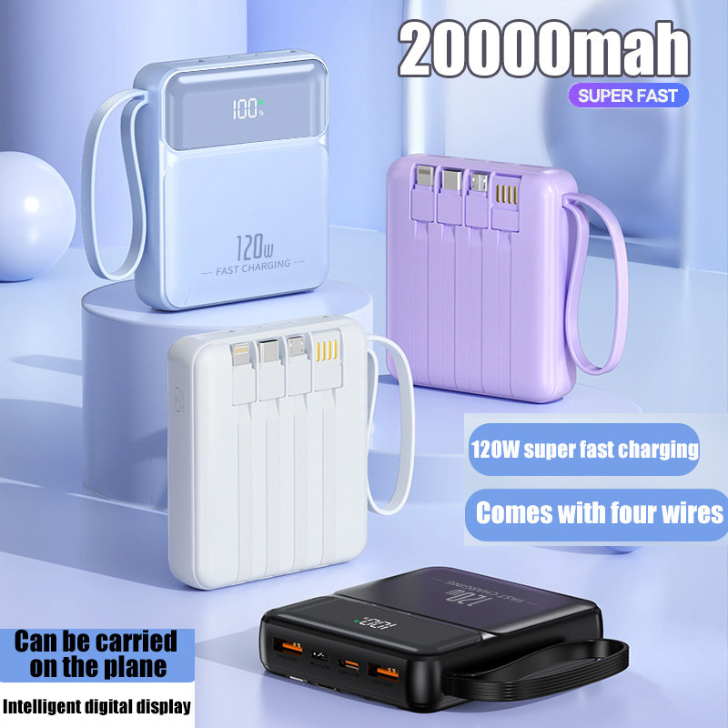 【SG Stock】 Mini Power Bank 20000mAh With Cable LED Digital Screen ...