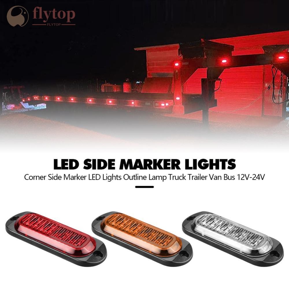 FLYTOP 4 LEDs Side Marker Lights 12-24V Waterproof Outline Lamp Car ...