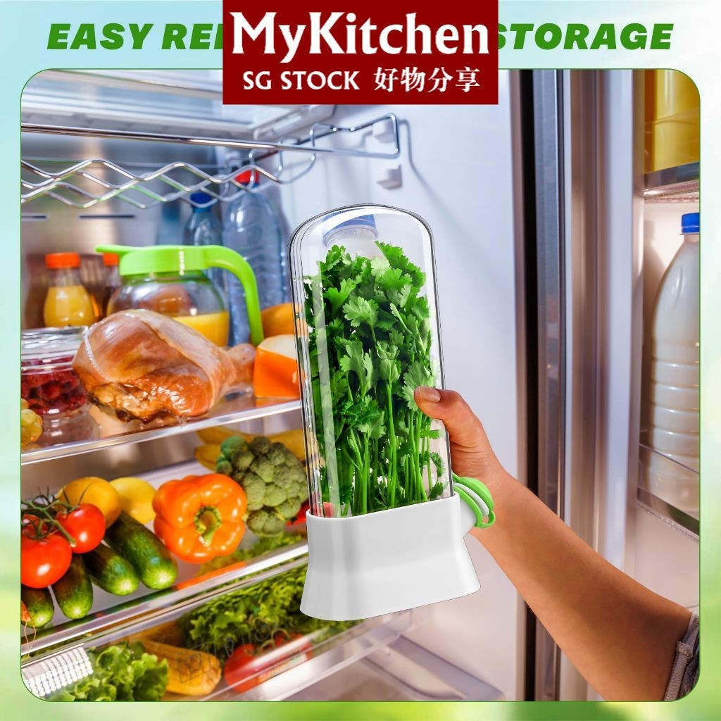 Mykitchen Herb Keeper, Herb Saver for Fridge, Keep Coriander Fresh ...