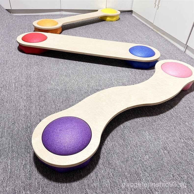 Wooden Crossing Stone Sensory Balance Board Connecting Board ...
