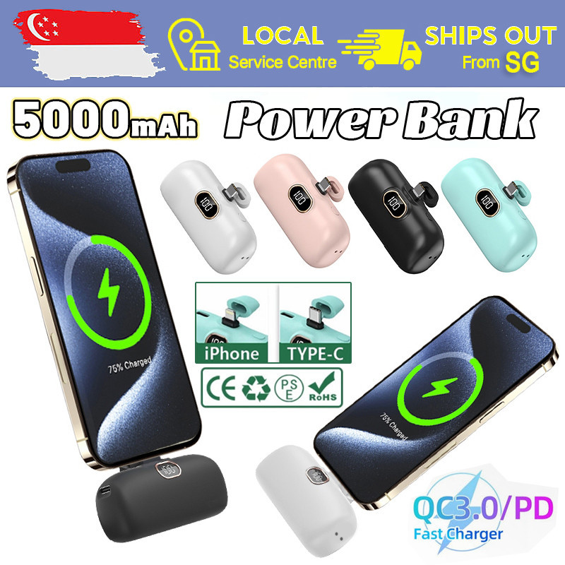 [SG Ready Stock] Mini Power Bank 5000mAh Fast Charging Portable Charger ...