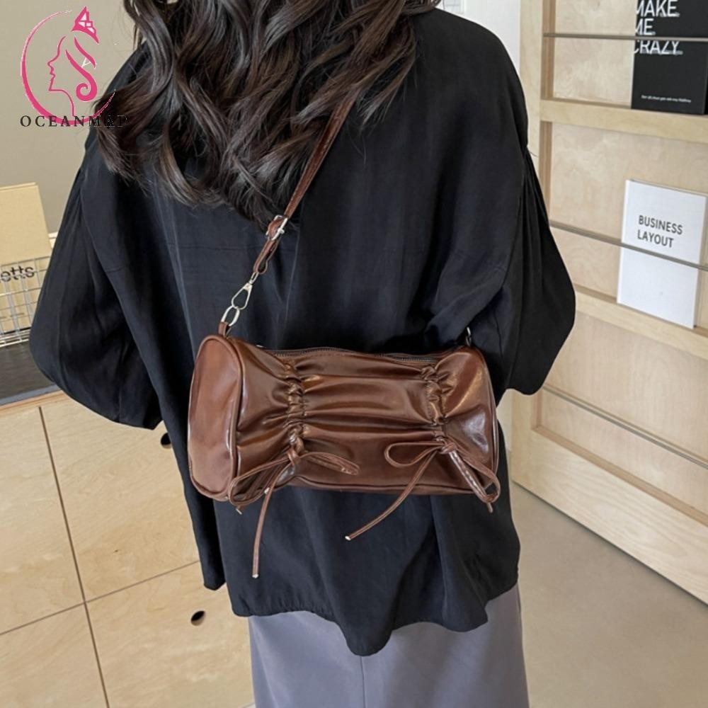 OCEANMAP Bow Handbag, Balletcore Korean Style Bow Tie Shoulder Bag ...