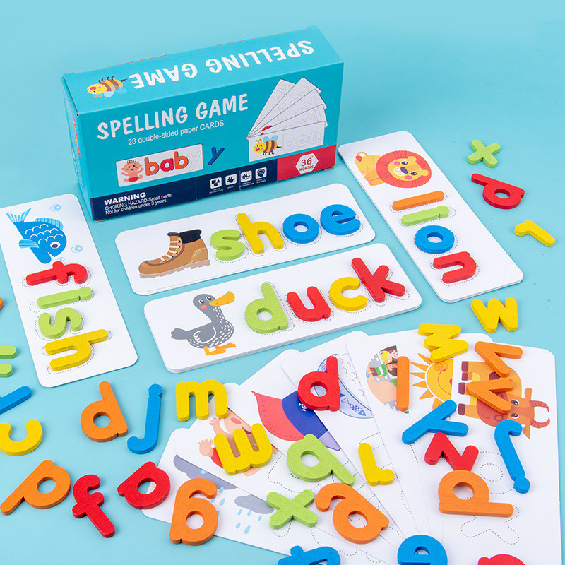 Montessori Wooden Alphabet Spelling Games Learning Spelling And Phonics ...