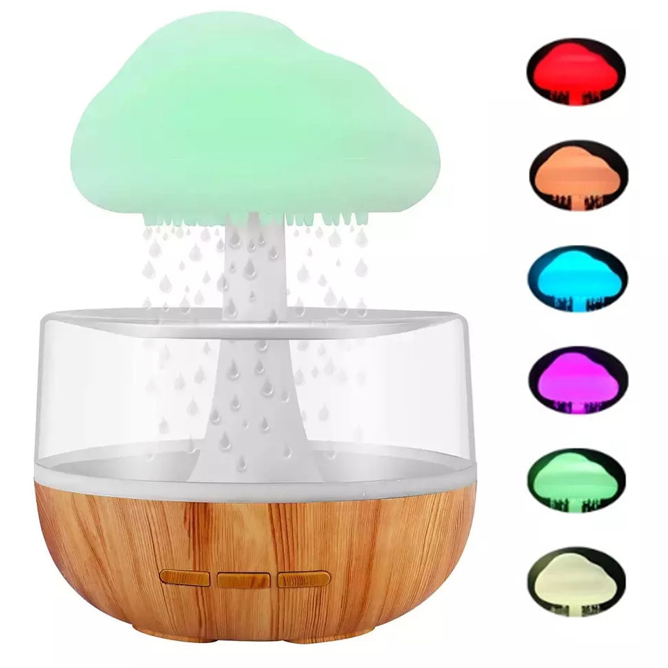 Rain Cloud Humidifier LED Colorful Light Air Diffuser USB Reachargable ...