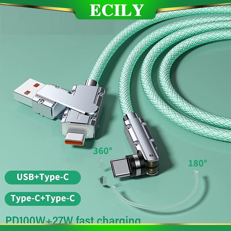 ECILY 540 Rotation 120W USB C to USB C Cable for max PD Type C Cable ...