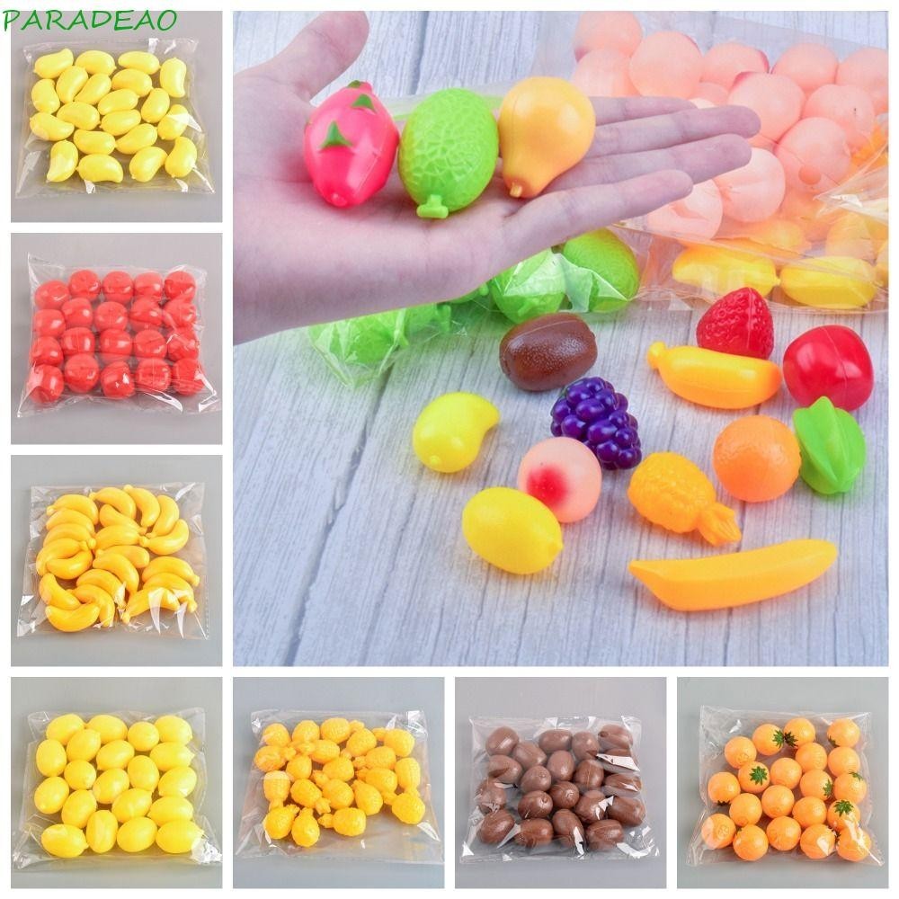 PARADEAO 20pcs Mini Simulation Food Model, Pear Banana Artificial ...