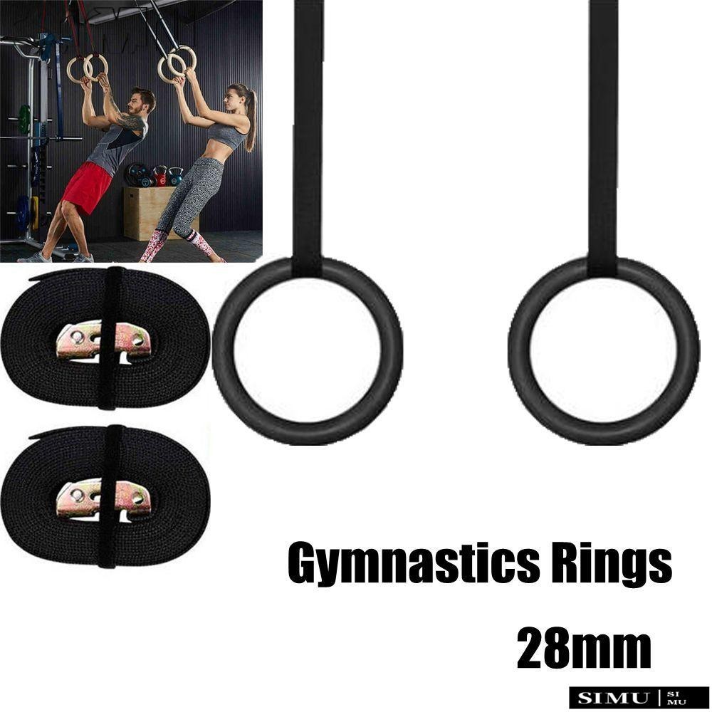 SIMULR Wooden Gymnastic Rings 28MM Birch Gym Workout Home Fitness ...