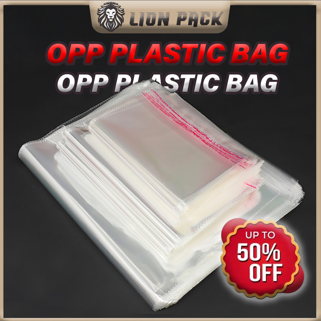 LIONPACK OPP Plastic Bag Transparent Plastik Bag Plastik Baju Plastik ...