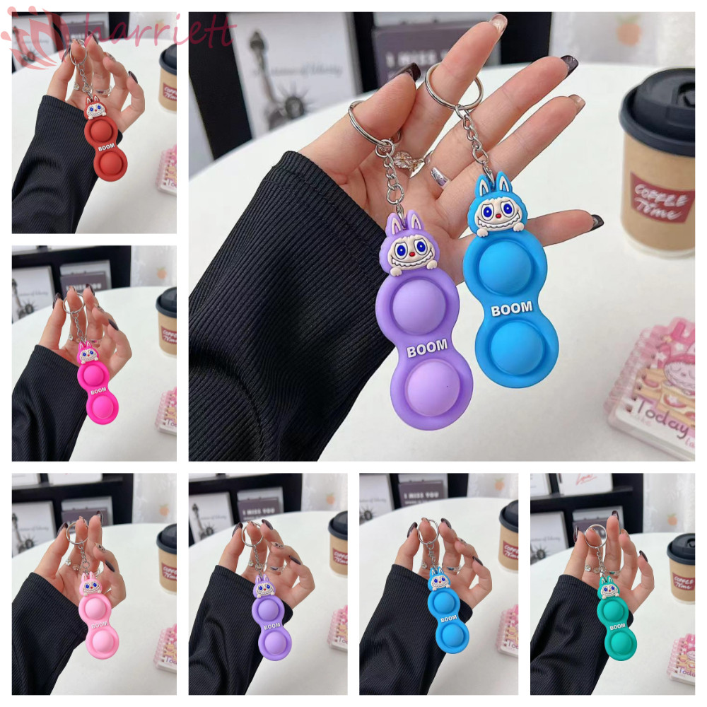 HARRIETT Labubu Finger Bubble Keychain, Fingertip Push Bubble Labubu ...