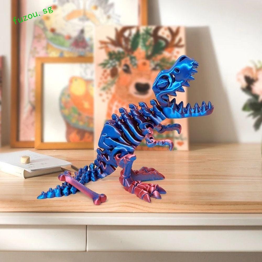 FUZOU 3D Printed Crystal Dinosaur, Rotatable Poseable Joints 3D Printed ...