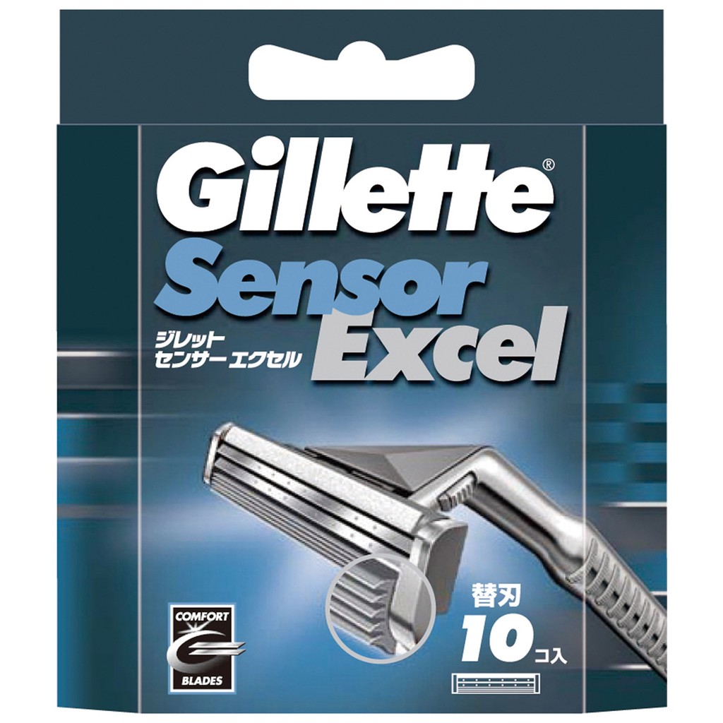 Gillette Sensor Excel Single Item 10 Replacement Blades Shaving Razor ...