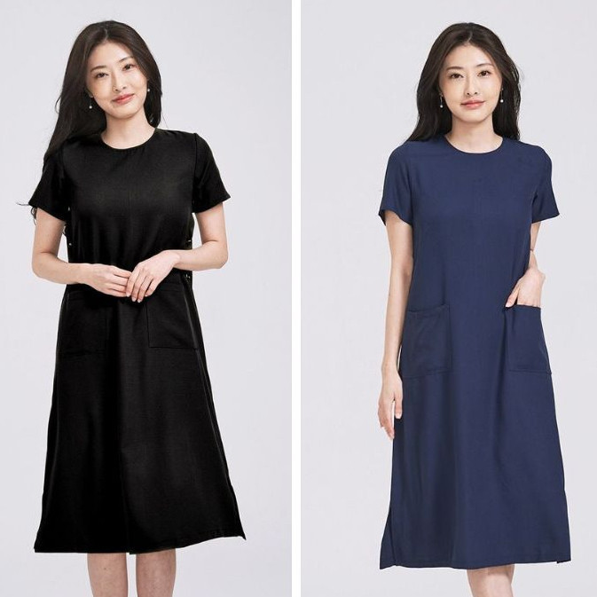 Weekend X Ob Design Basic Women Clothes Short Sleeve A-Line Pocket ...