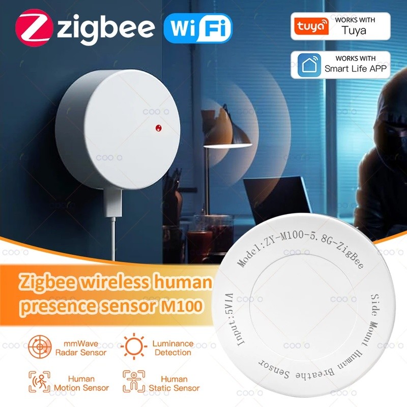 Zigbee Wifi Mmwave Human Presence Motion Sensor Radar Wave Human Detector Motion Detector Tuya