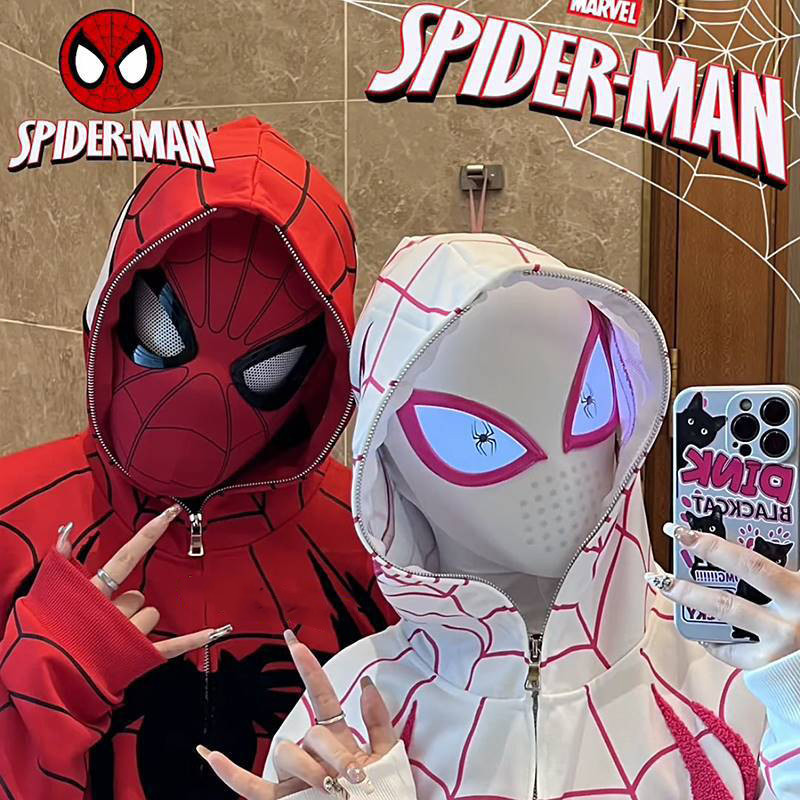 1:1 Led Light Eye Movable Spiderman Mask Miles Morales Peter Parker ...