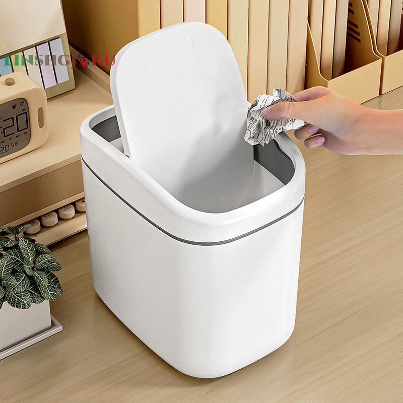 [linshgjkuS] Desktop Trash Can Small Mini Garbage Can Plastic Dustbin ...