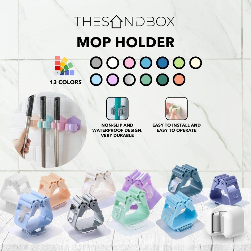 Space-Saving Mop Holder Wall Sticker - Seamless Adhesive, Easy ...