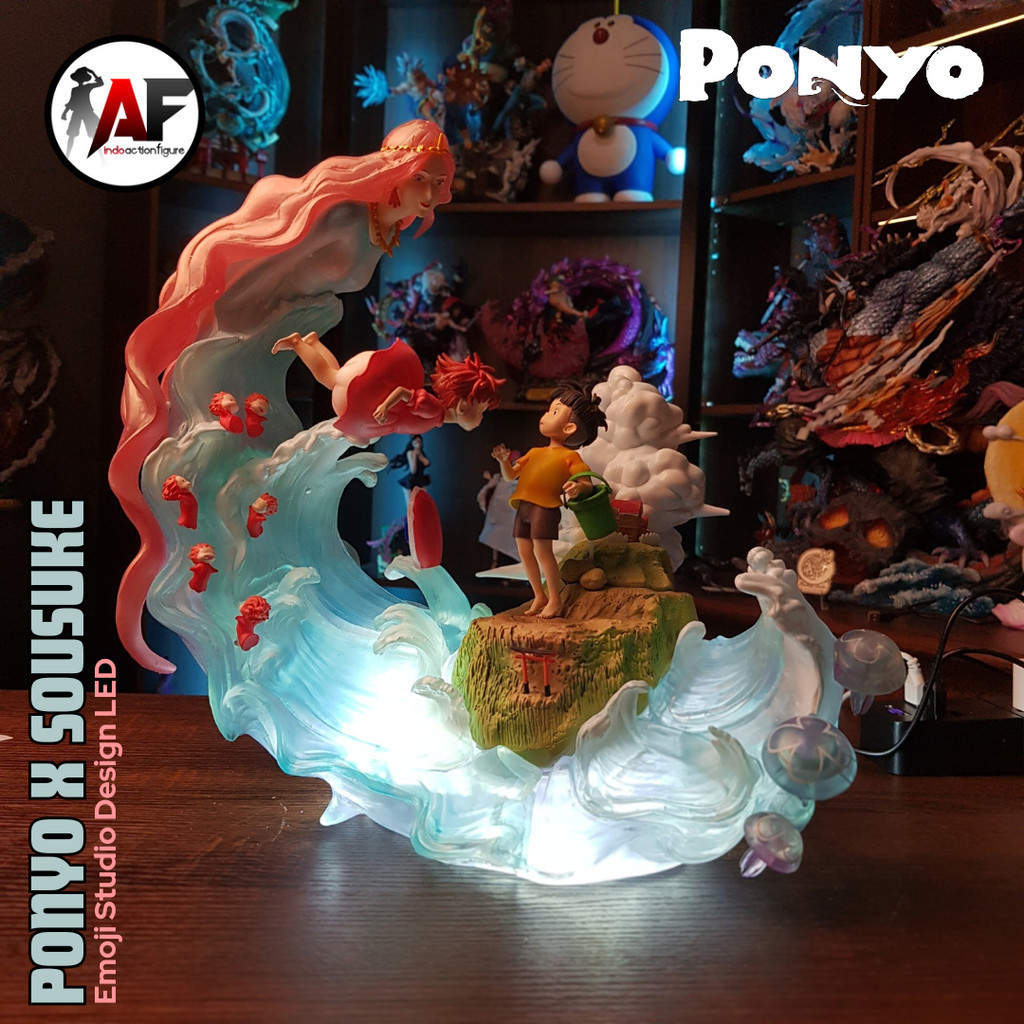 Statue Ghibli Ponyo x Sosuke Emoji Studio Design Recast with LED ...
