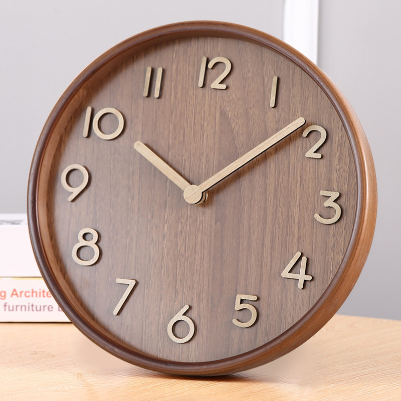 Solid Wood Desktop Clock Wooden Desktop Clock Decoration Living Room ...