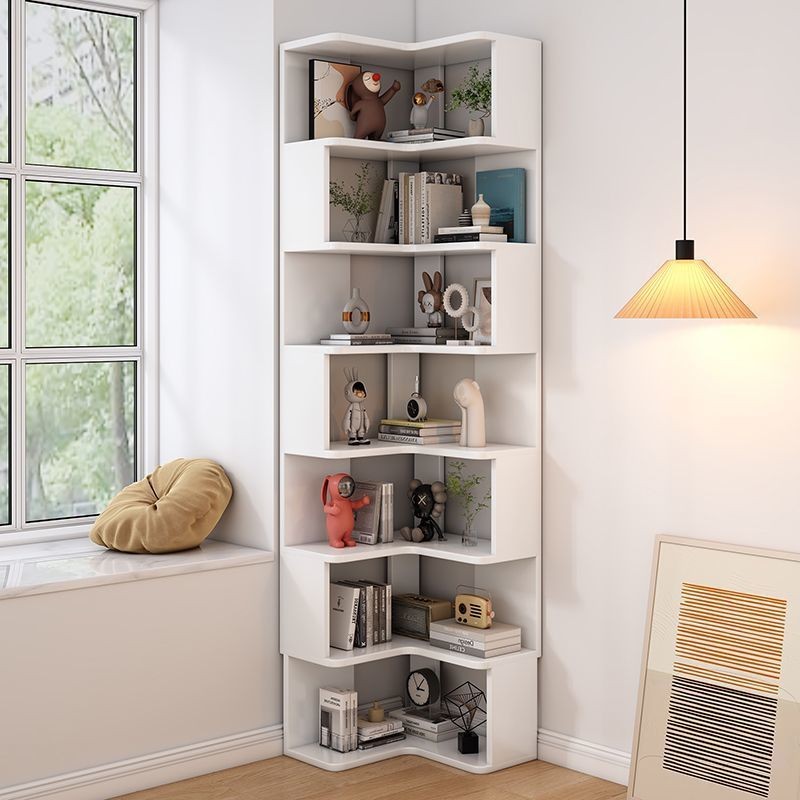 J-H/Solid Wood Corner Bookshelf Floor Storage Rack Corner Cabinet Wall ...