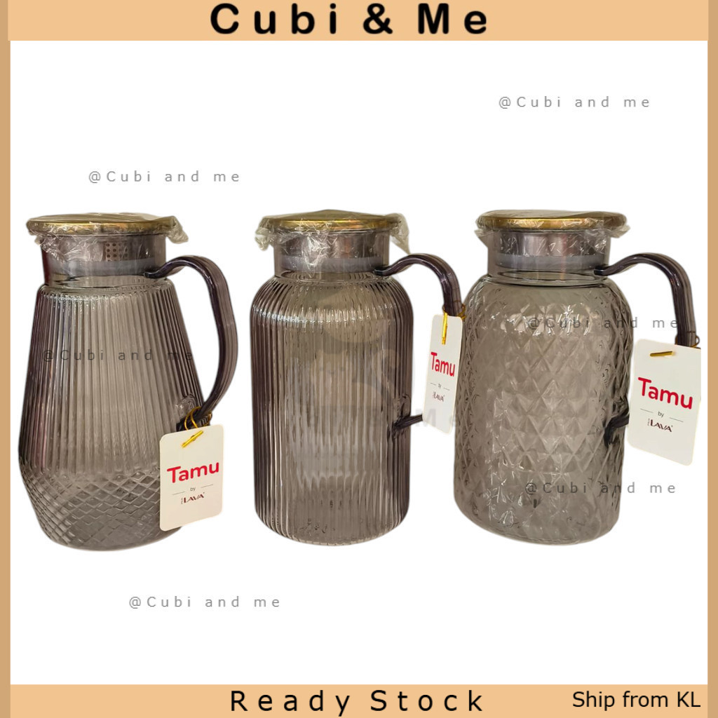 C&M 1.5L Transparent Plastic Water Jug with Lid Raya Pitcher Jug Air ...
