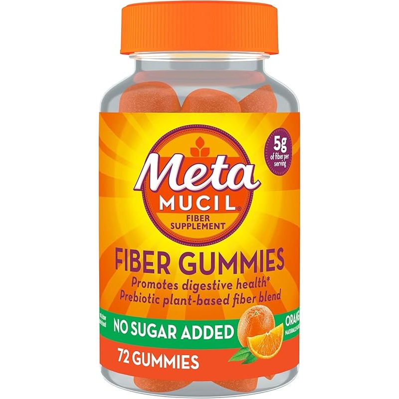 Metamucil Adult Fiber Soft Candy,No Added Sugar Orange Flavor,5g ...