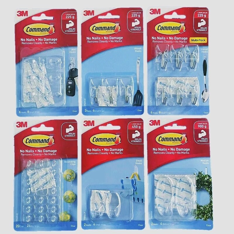 3M Command Decorating Clips Damage-Free Hanging Clear clips mini ...